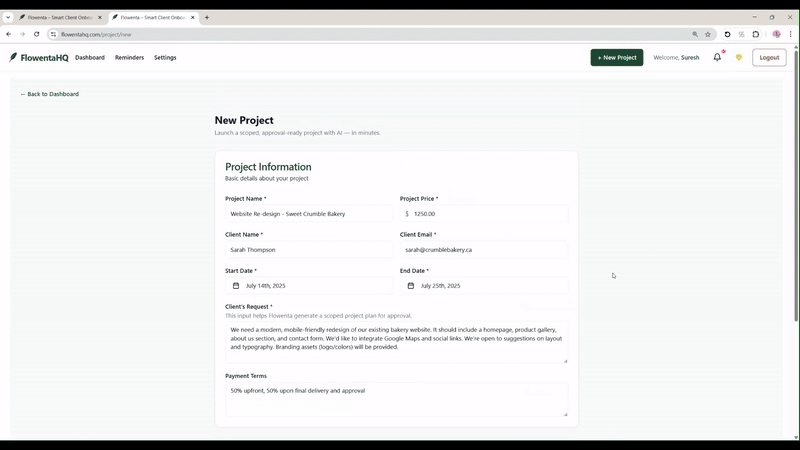 Flowenta – Smart Client Onboarding